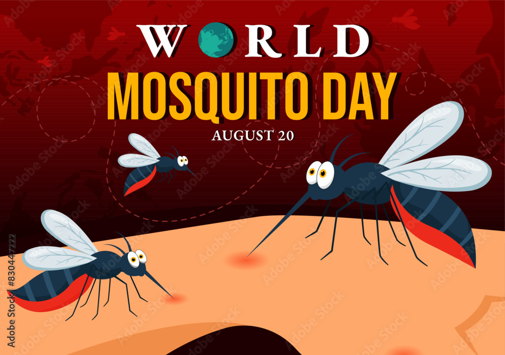 World Mosquito Day Vector Illustration on August 20th featuring a Midge ...