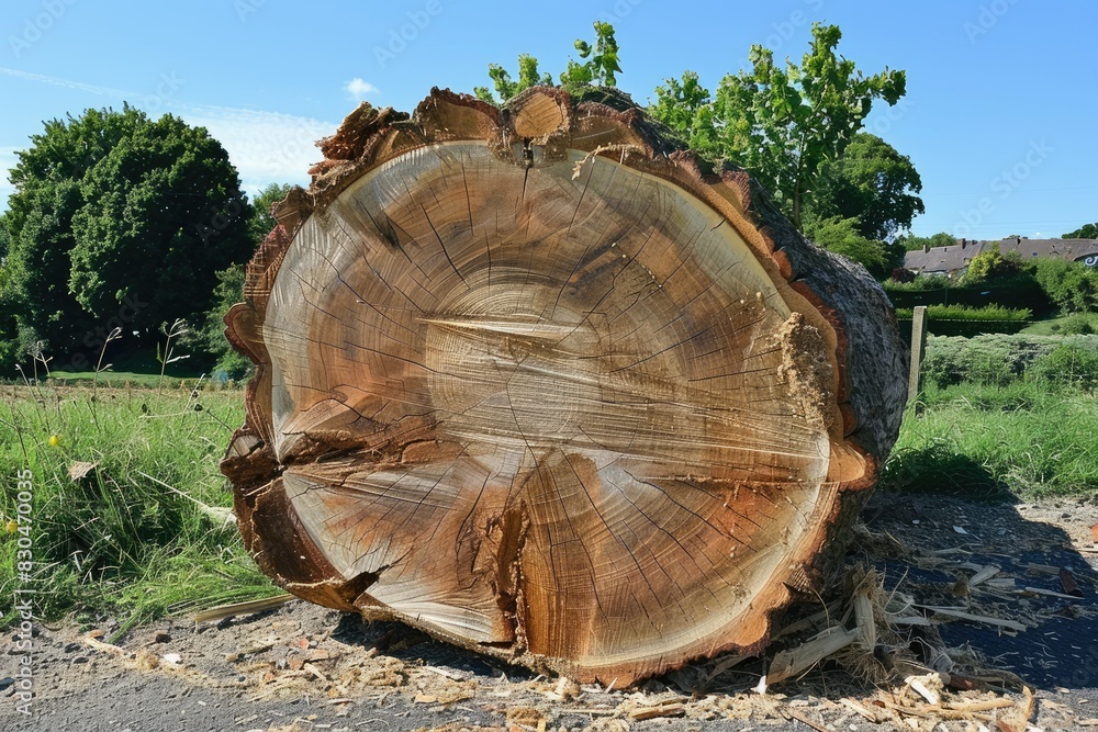 An image of a large tree that has been cut down, prompting thoughts on ...