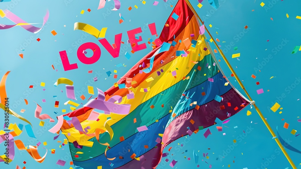 Celebrating LGBTQ+ Pride Month 2024: a large, flowing rainbow flag ...