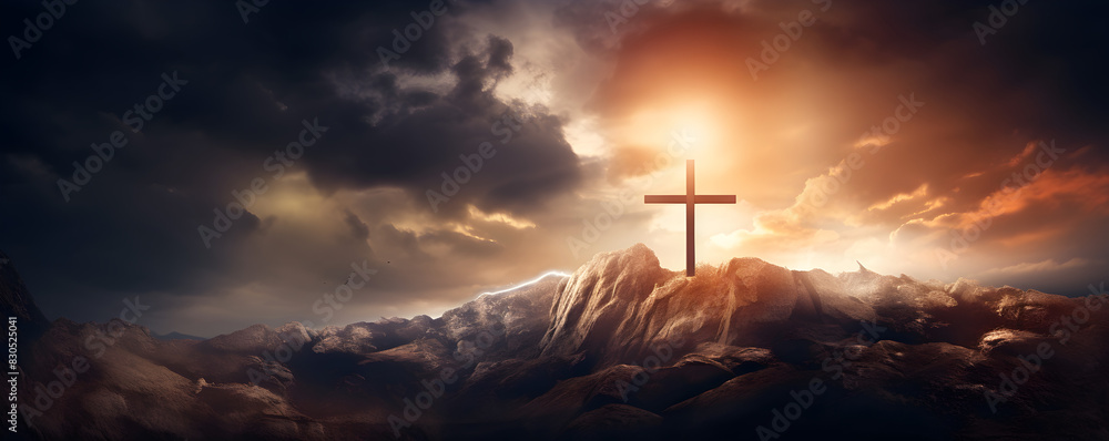 Christian background with Christian cross symbol. Sacred Symbol ...