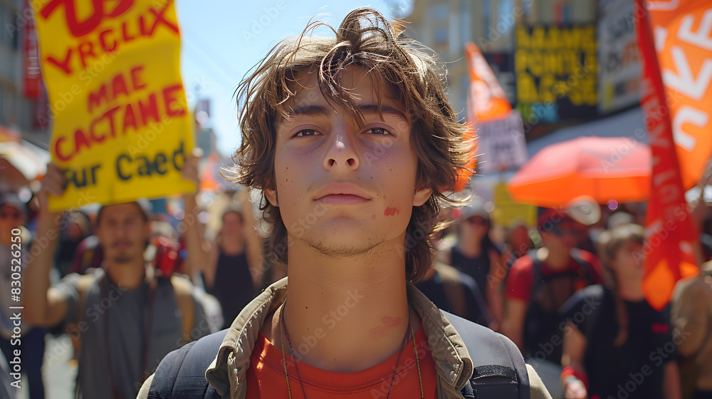 In this striking portrait, a teen boy stands at the forefront of a ...