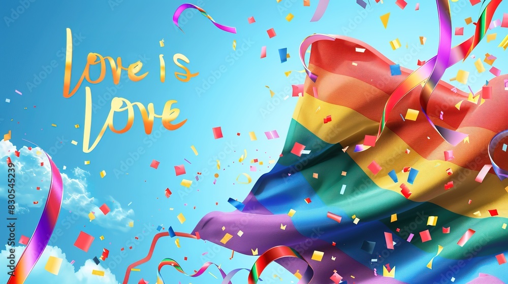 Celebrating LGBTQ+ Pride Month 2024: a large, flowing rainbow flag ...