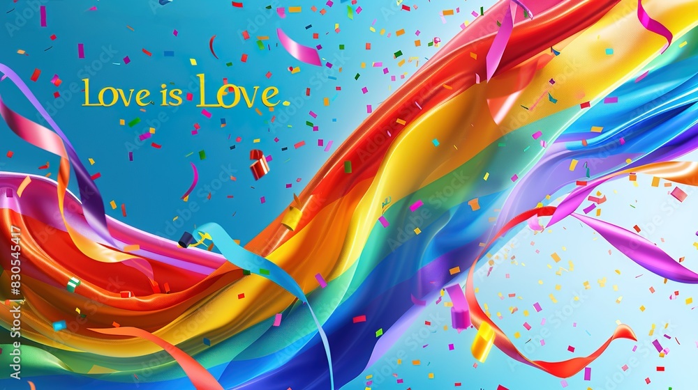 Celebrating LGBTQ+ Pride Month 2024: a large, flowing rainbow flag ...