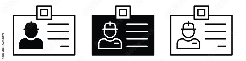 ID Card icon set. ID Card icon collection. Driver's license ...