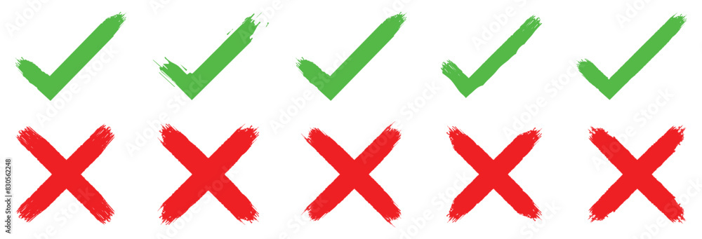 Check mark - stock vector. Check mark and cross mark. Yes and no icon ...