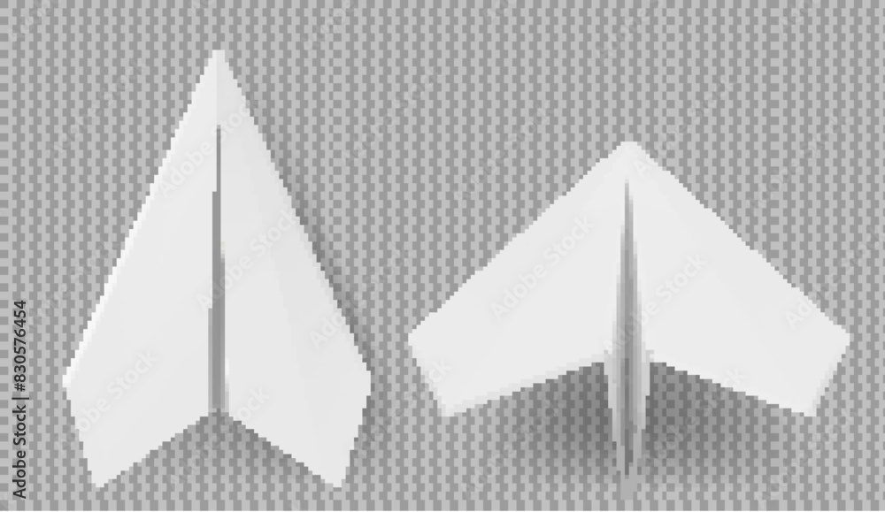 set of fold paper airplane inculde side and front view. vector ...