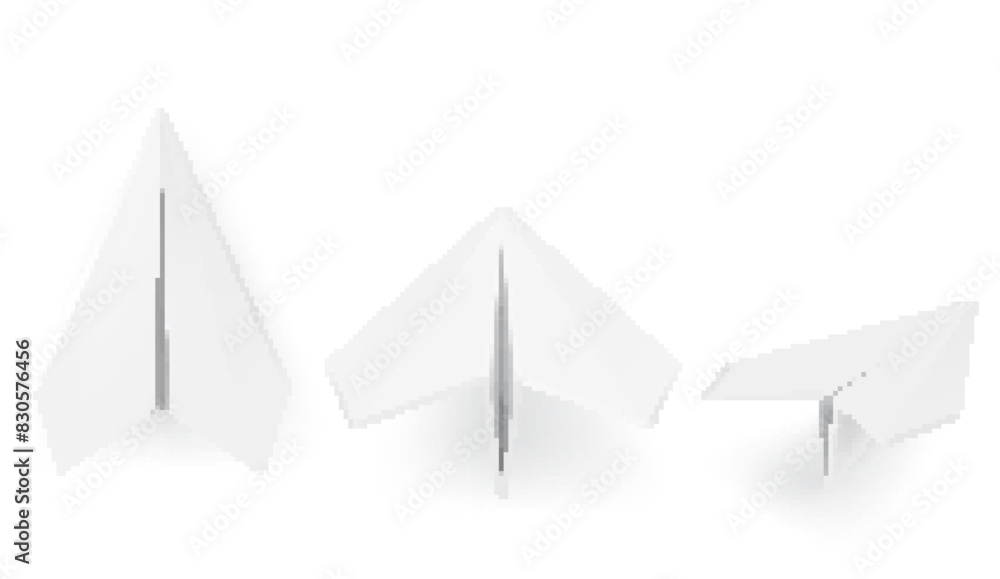 set of fold paper airplane inculde side and front view. vector ...