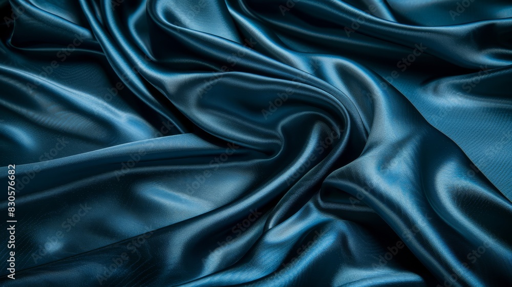 A tight shot of a dark blue fabric showcases a faint, thin pattern at ...