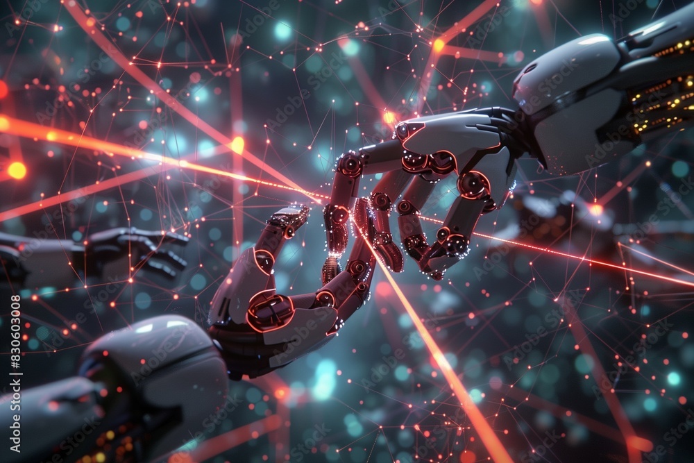 : A scene depicting the evolution of artificial intelligence, from ...