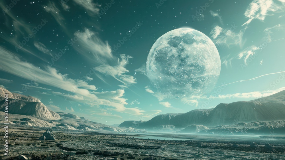 Celestial Bodies: Illustrate surreal scenes where celestial bodies such ...