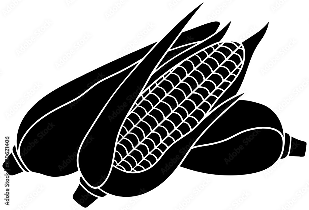 corn illustration food silhouette mexican logo tree icon stick outline ...