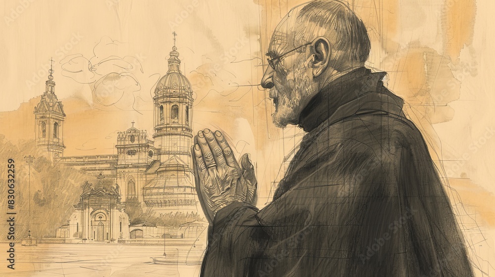 St. Ignatius of Loyola in Prayer with Vision of Christ, Jesuit Order ...