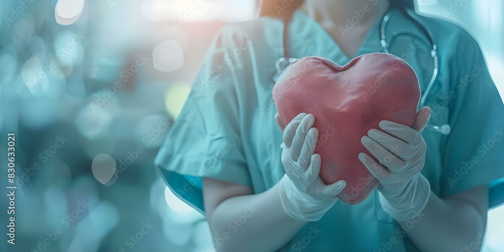 Doctor holding heart shape in hospital for World Heart Day campaign ...