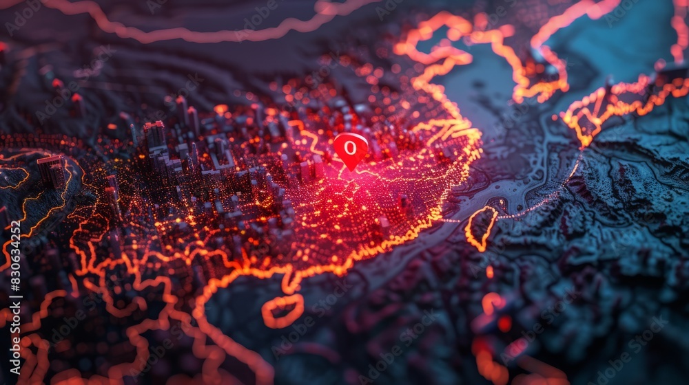 Map shows China's growing military power. Stock Illustration | Adobe Stock