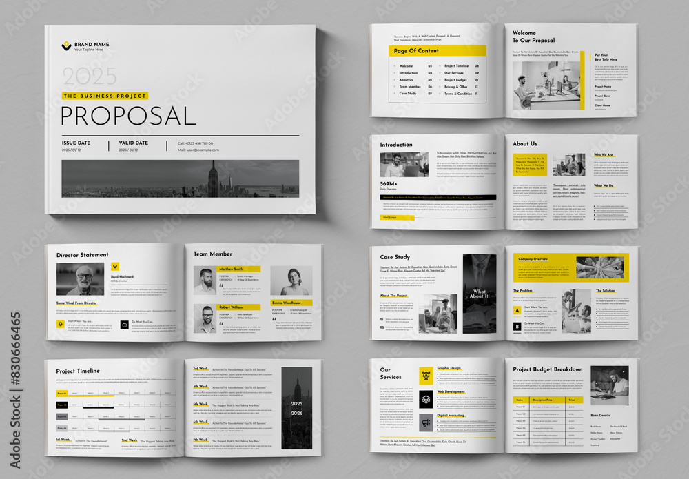 Project Proposal Template Landscape Stock Template | Adobe Stock