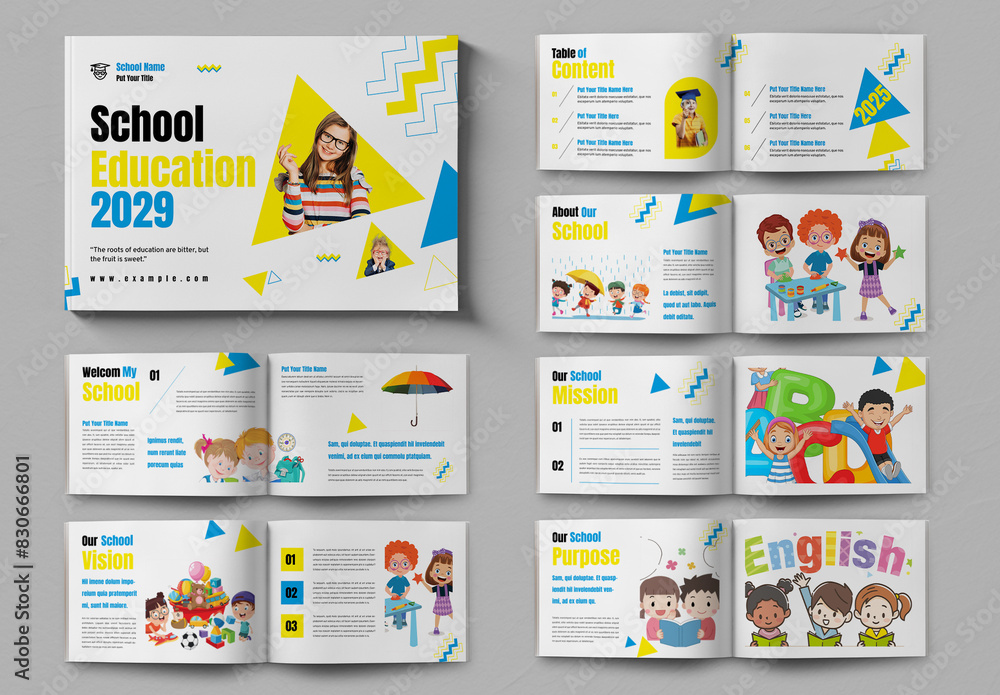 School Education Layout Stock Template | Adobe Stock