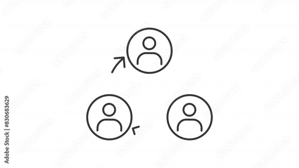 Interaction line animation. Animated network of people icon. Collective ...