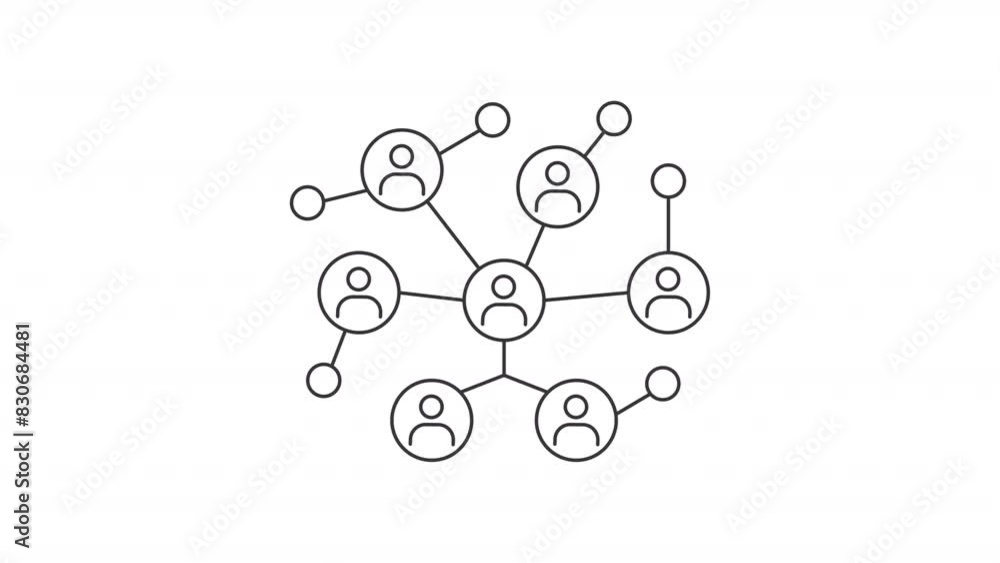 Social network line animation. Animated interconnected nodes icon ...