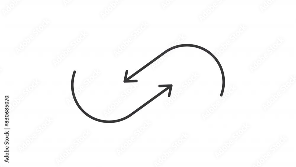 Animated loop icon. Continuous improvement line animation. Cyclic ...