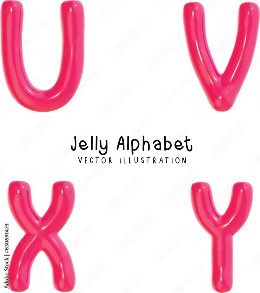 Jelly Alphabet Font. Gummy font style. Stock Vector | Adobe Stock