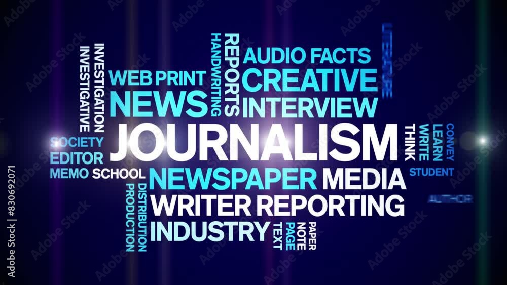 Journalism animated word cloud;text design animation tag kinetic ...