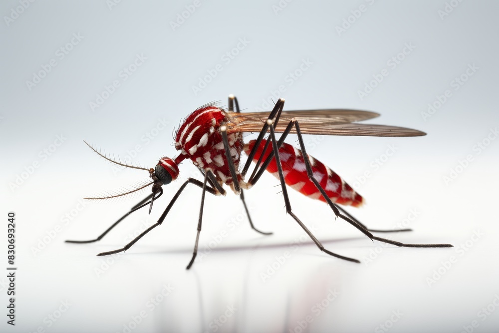 Macro image of dengue fever carrier mosquito on white background for ...