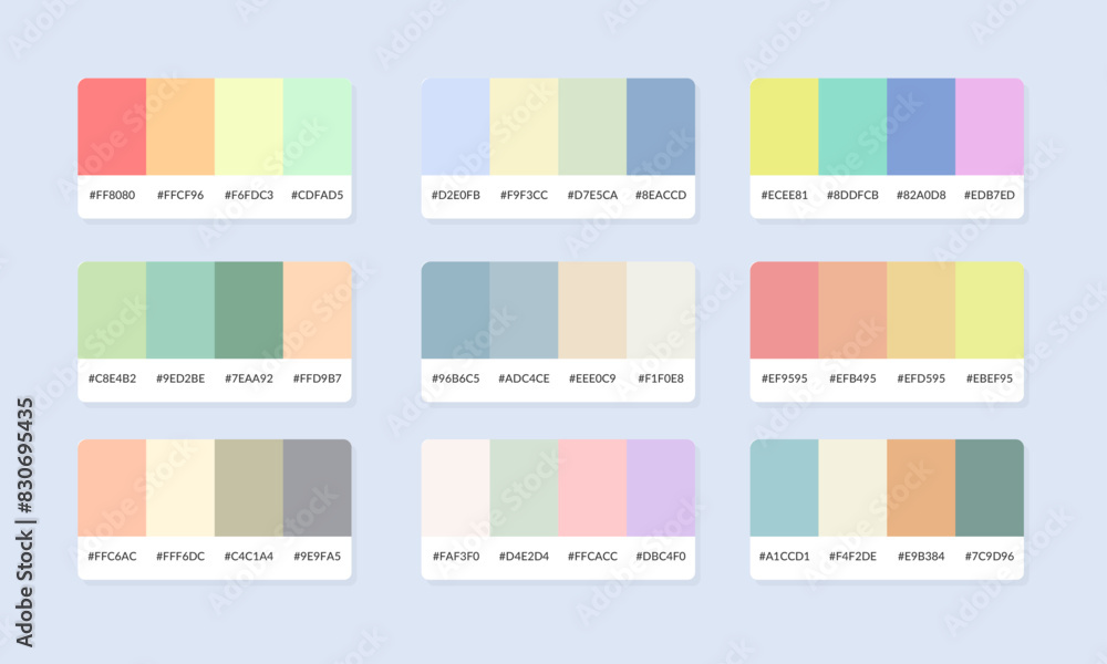Pantone colour palette catalog samples. Color swatch. Set of abstract ...