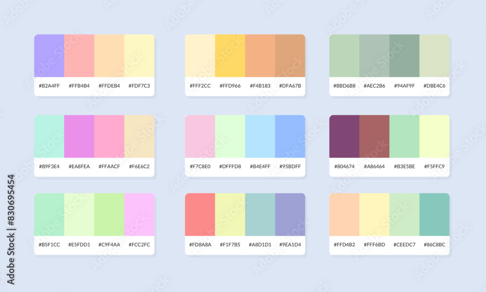 Pantone colour palette catalog samples. Color swatch. Set of abstract ...