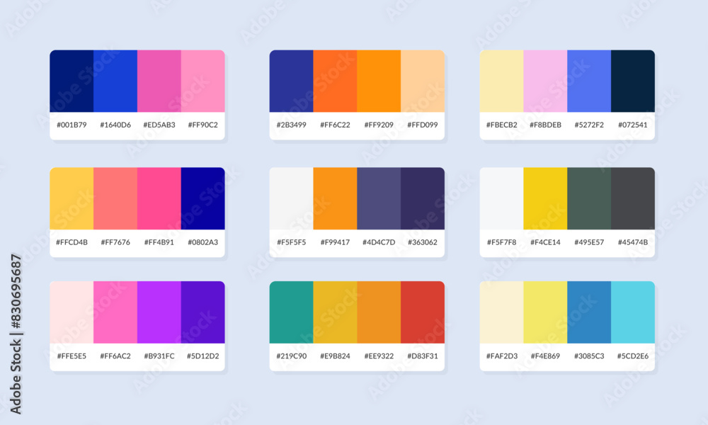 Pantone colour palette catalog samples. Color swatch. Set of abstract ...