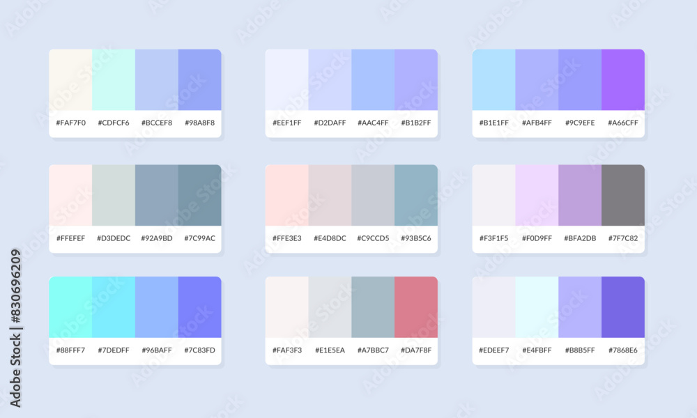 Pantone colour palette catalog samples. Color swatch. Set of abstract ...