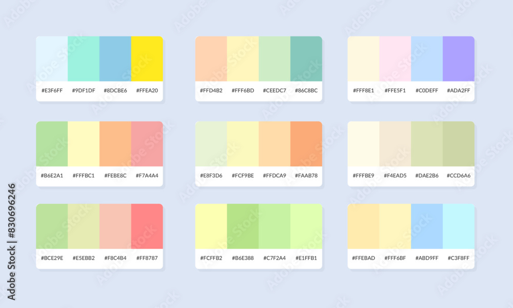Pantone colour palette catalog samples. Color swatch. Set of abstract ...