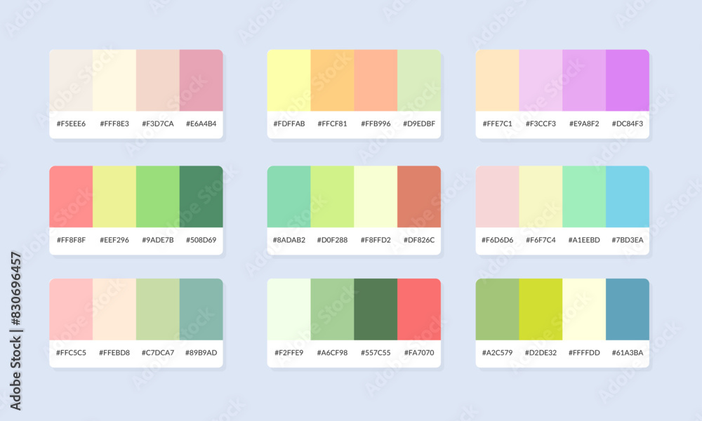 Pantone colour palette catalog samples. Color swatch. Set of abstract ...