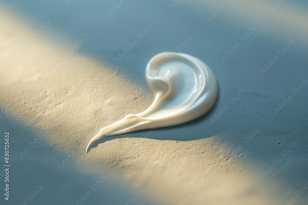 Skincare cosmetic cream lotion swatch smear on light blur background ...