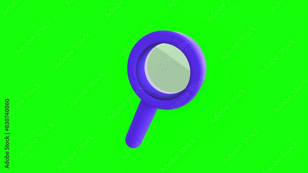 3D Emoji Animation with Magnifying Glass Icon on green screen chroma ...