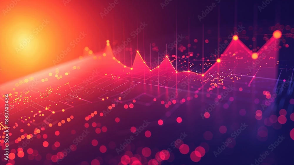 Futuristic digital chart showing data points 3d rendering image ...