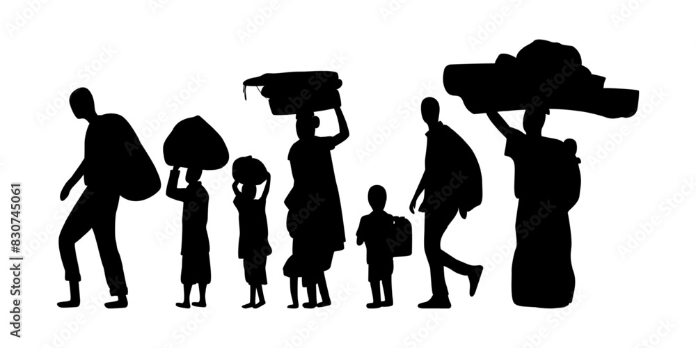 Vector illustration of rural people silhouette transparent background ...