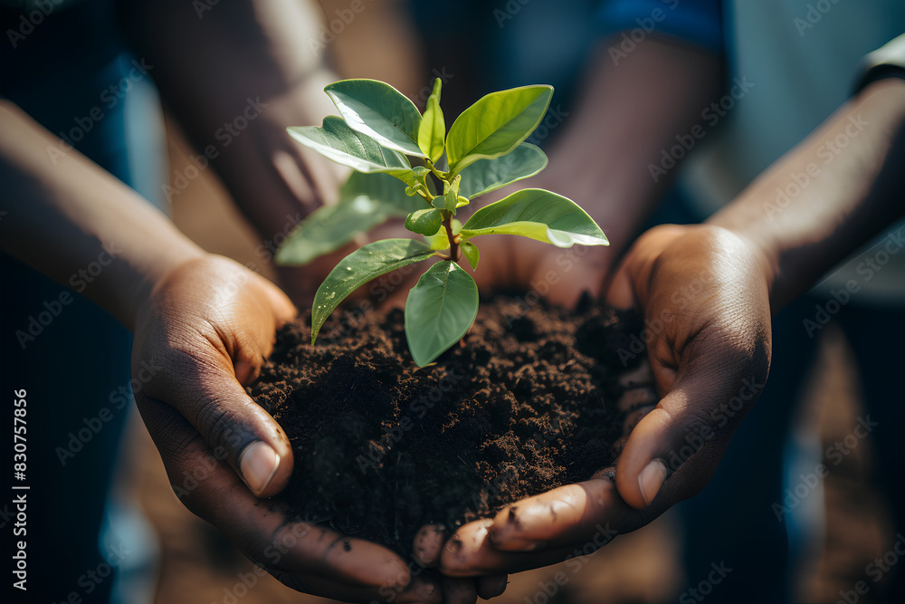 Teamwork, sustainability, and climate change charity for plants, people ...