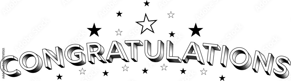 Congratulations sign with stars. Congratulations banner with stars ...