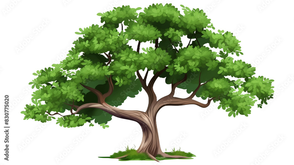 Cartoon illustration of tree on transparent png background. Stock ...
