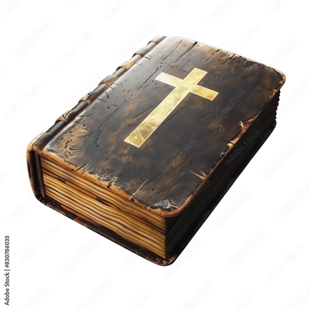 Holy bible with cross 3d icon on transparent background. 3D holy bible ...