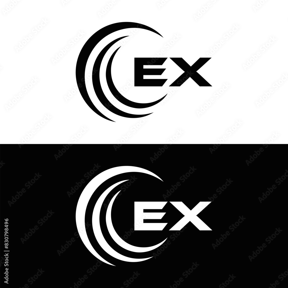 EX logo. E X design. White EX letter. EX, E X letter logo design. E X ...