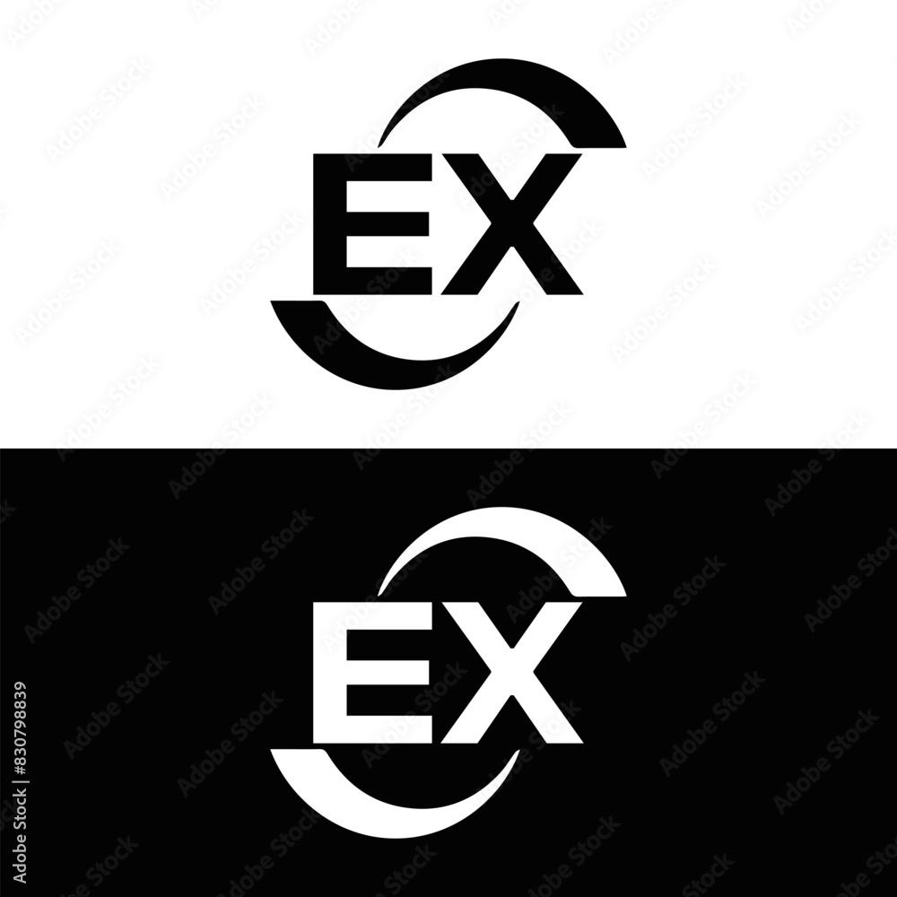EX logo. E X design. White EX letter. EX, E X letter logo design. E X ...
