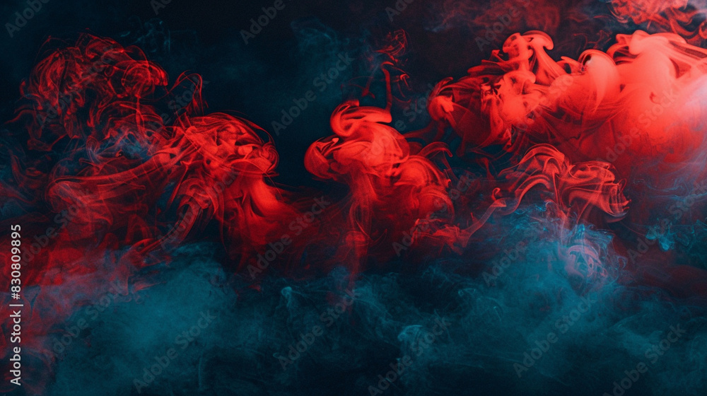 Neon red smoke combined with dark blue for a bold, intense concert ...