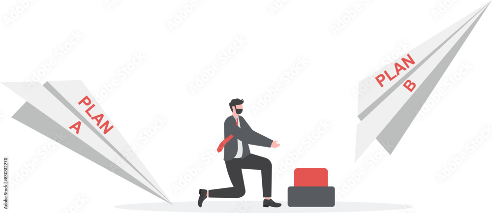 Launch of plan B. Business metaphor. Plan A and plan B. Vector ...