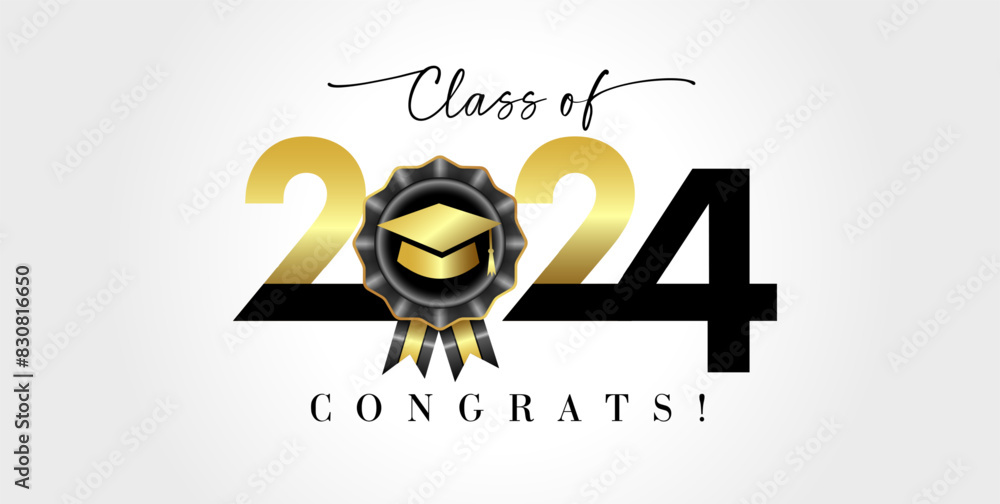 Class of 2024 Congrats typography logo design concept. Congratulations ...