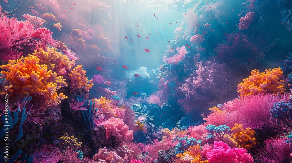 Colorful digital landscapes merge with reality, showcasing the seamless ...