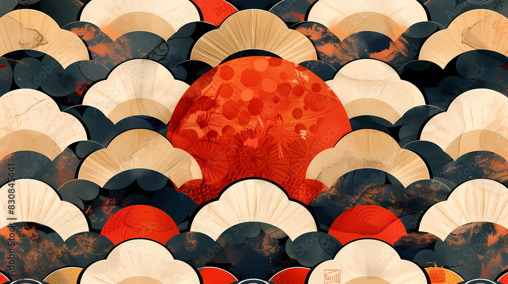 Background modern in the style of a Japanese paper collage 4k quality ...