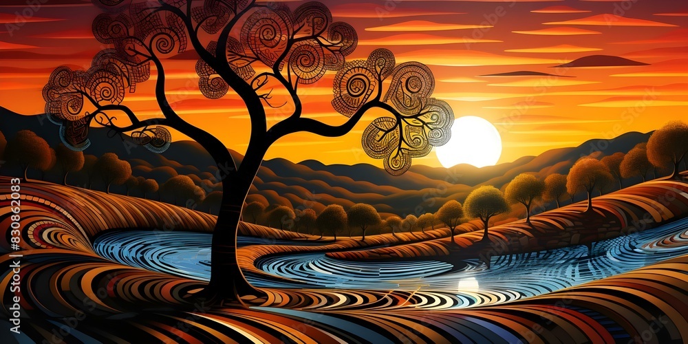 Australian Aboriginal dreamtime creation story of the Rainbow Serpent ...