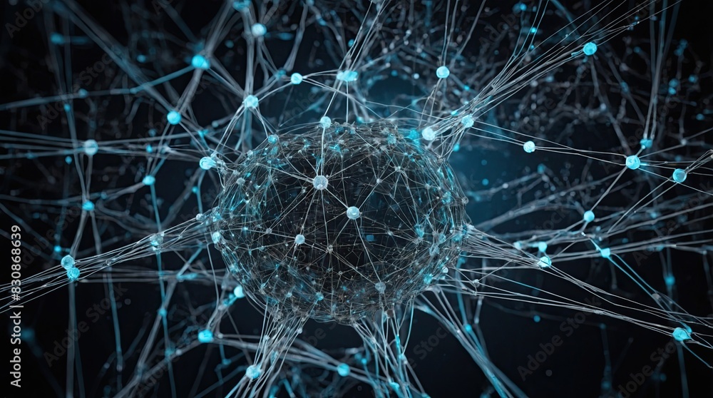 Complex digital web of interconnected nodes and circuits Stock ...