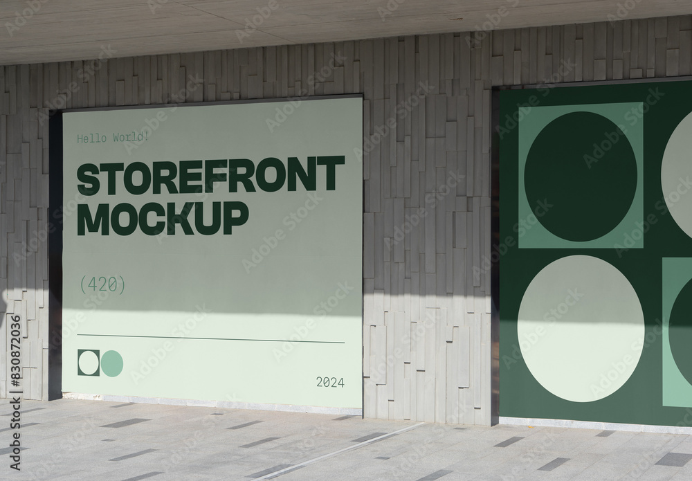 Two Storefront Billboards Mockup Stock Template | Adobe Stock